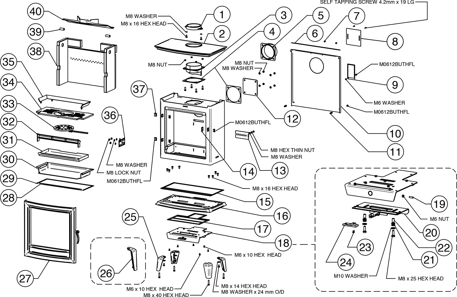 EXPLODED DIAGRAM - STOVE - Stovax Spare Parts